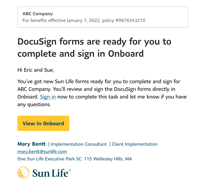 Updates! Simplifying communications in Onboard – Sun Life Onboard