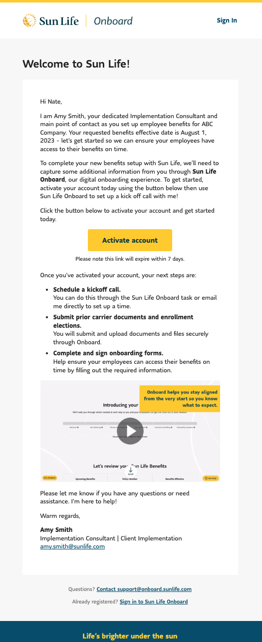 Signing in to your account in Sun Life Onboard – Sun Life Onboard