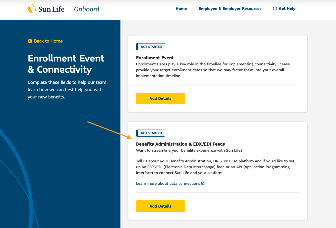 Requesting data connections with Sun Life Link – Sun Life Onboard