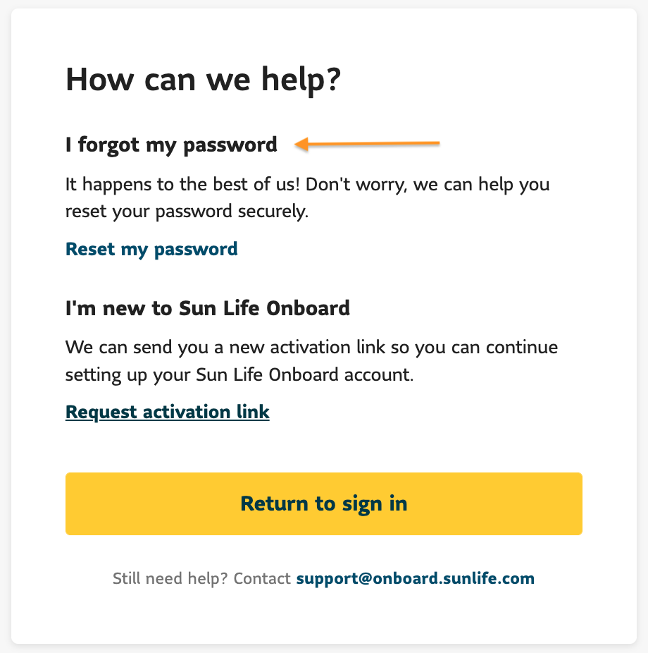 Signing in to your account in Sun Life Onboard – Sun Life Onboard
