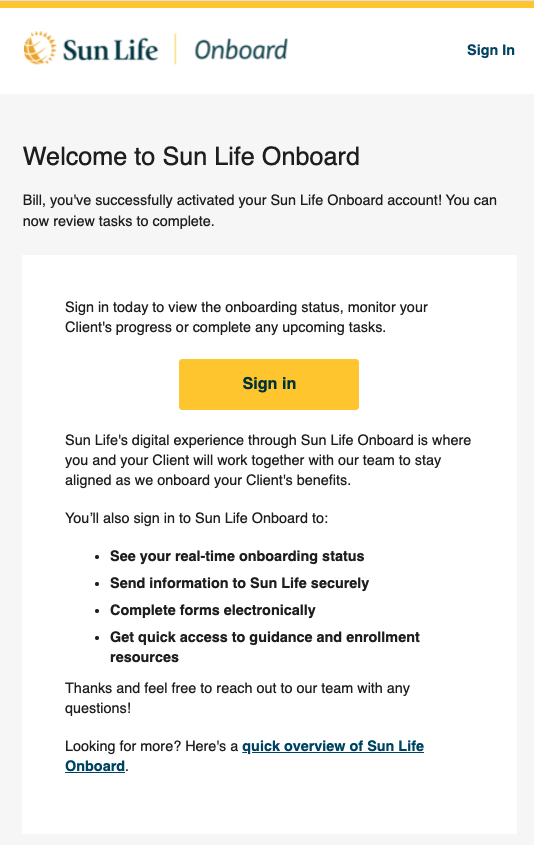 Signing in to your broker account in Sun Life Onboard – Sun Life Onboard